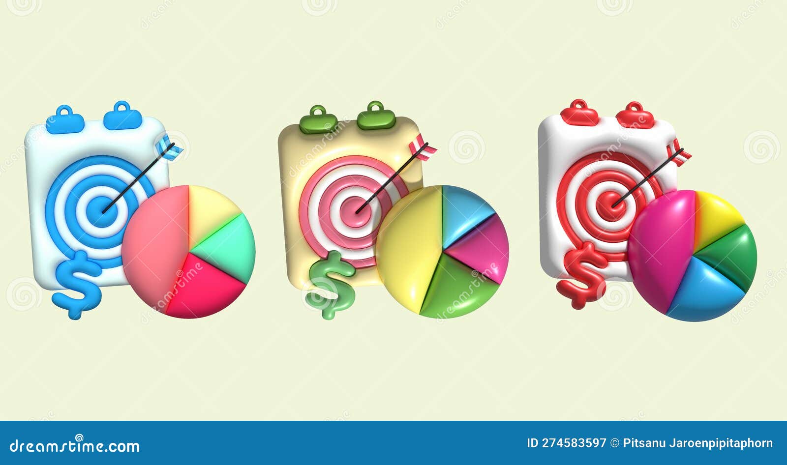 Illustration 3D , Planning, Graphing, Charting and Setting Business ...