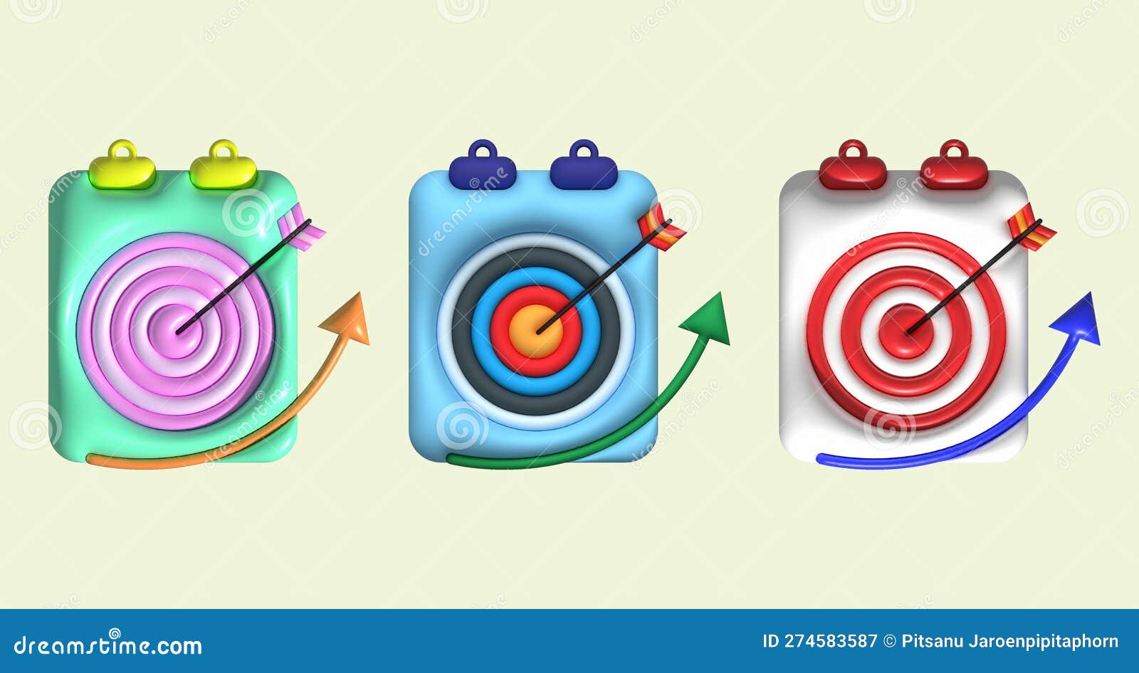 Illustration 3D Planning and Setting Goals To Be Achieved Stock ...