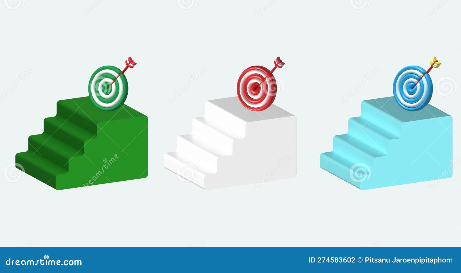 Illustration 3D . Planning and Setting Goals To Be Achieved Stock ...