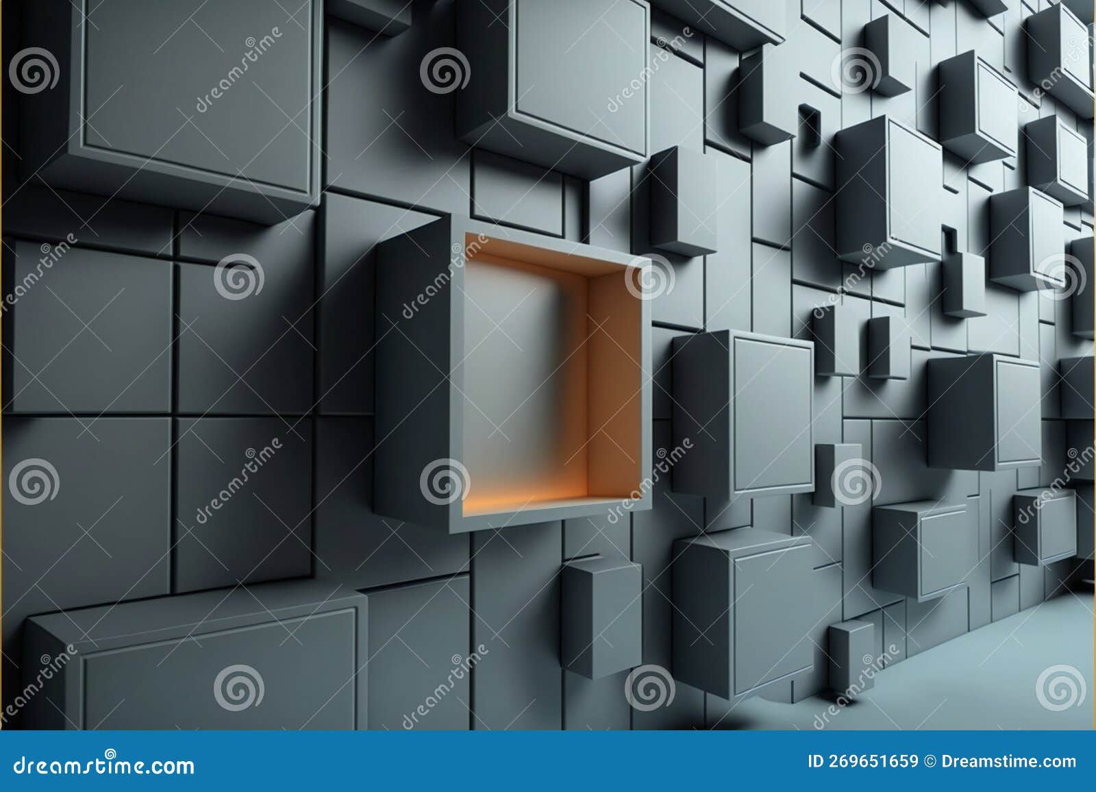 3d Rectangular Wall with Tiles Concrete, Abstract, Backgrounds Stock ...