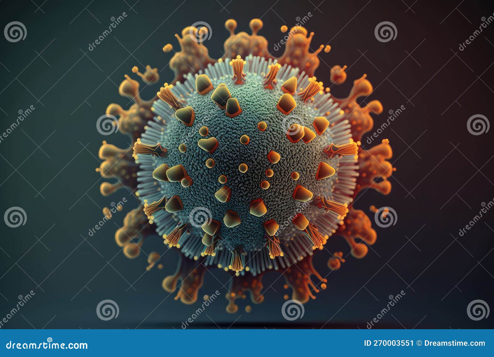 Illustration 3d Render Of An Unrecognizable Virus Cell Royalty-Free ...