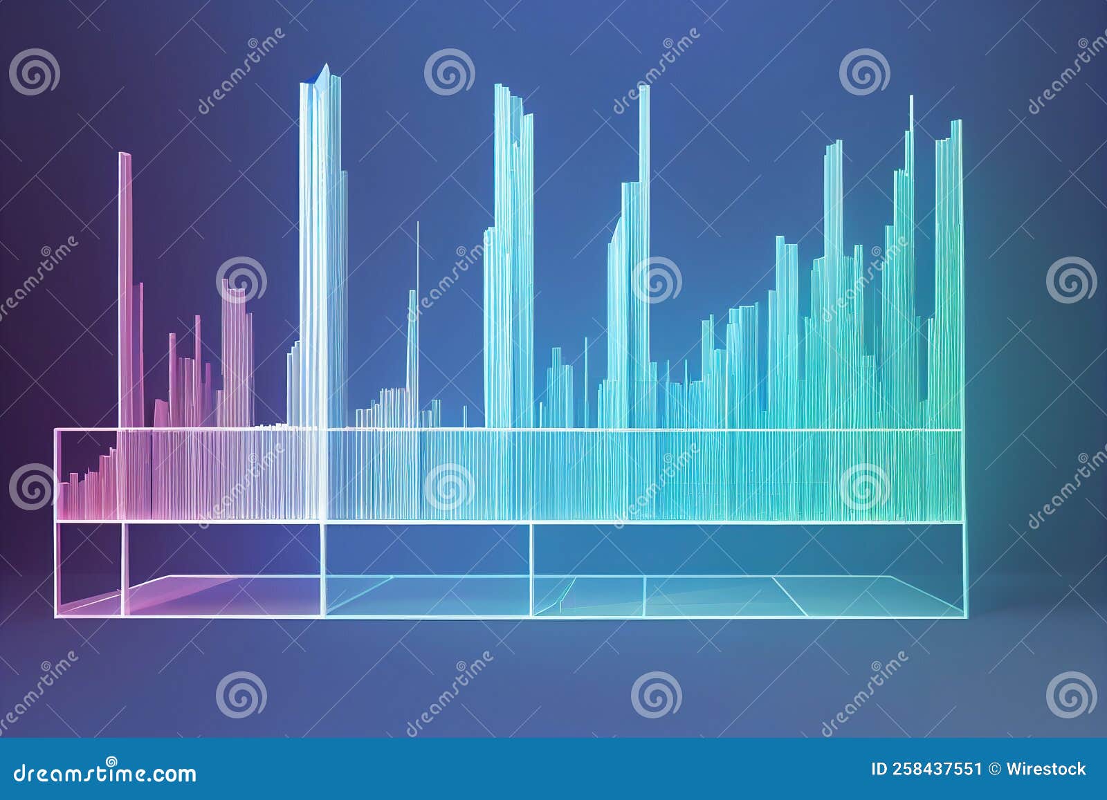 Illustration of a 3D Rendered Analytical Graph Stock Illustration ...