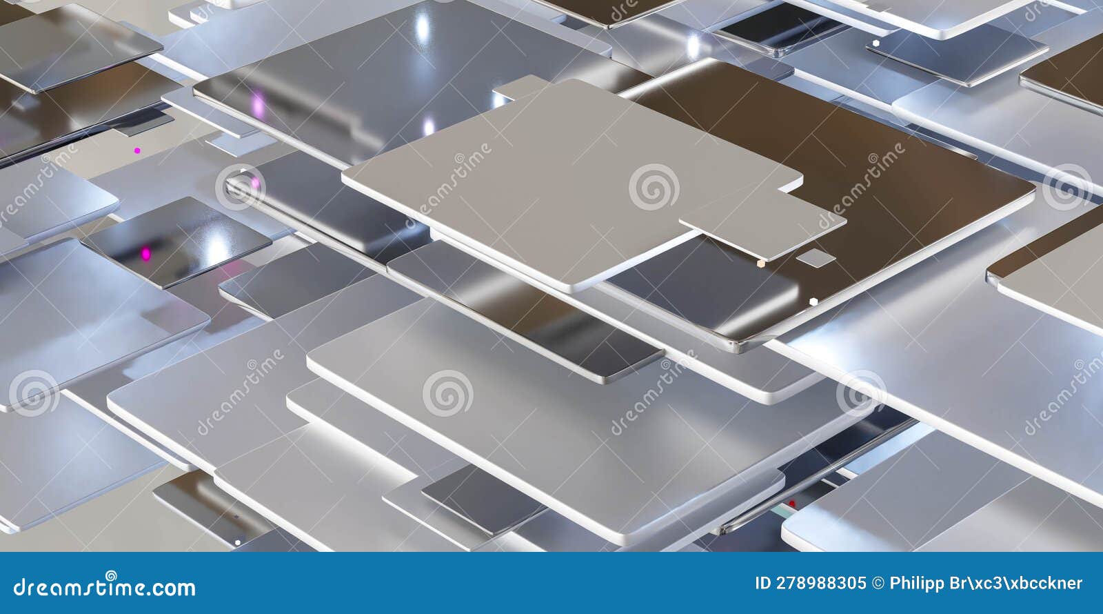 Illustration of a 3D Rendered Metallic Shapes 3d Render Stock ...