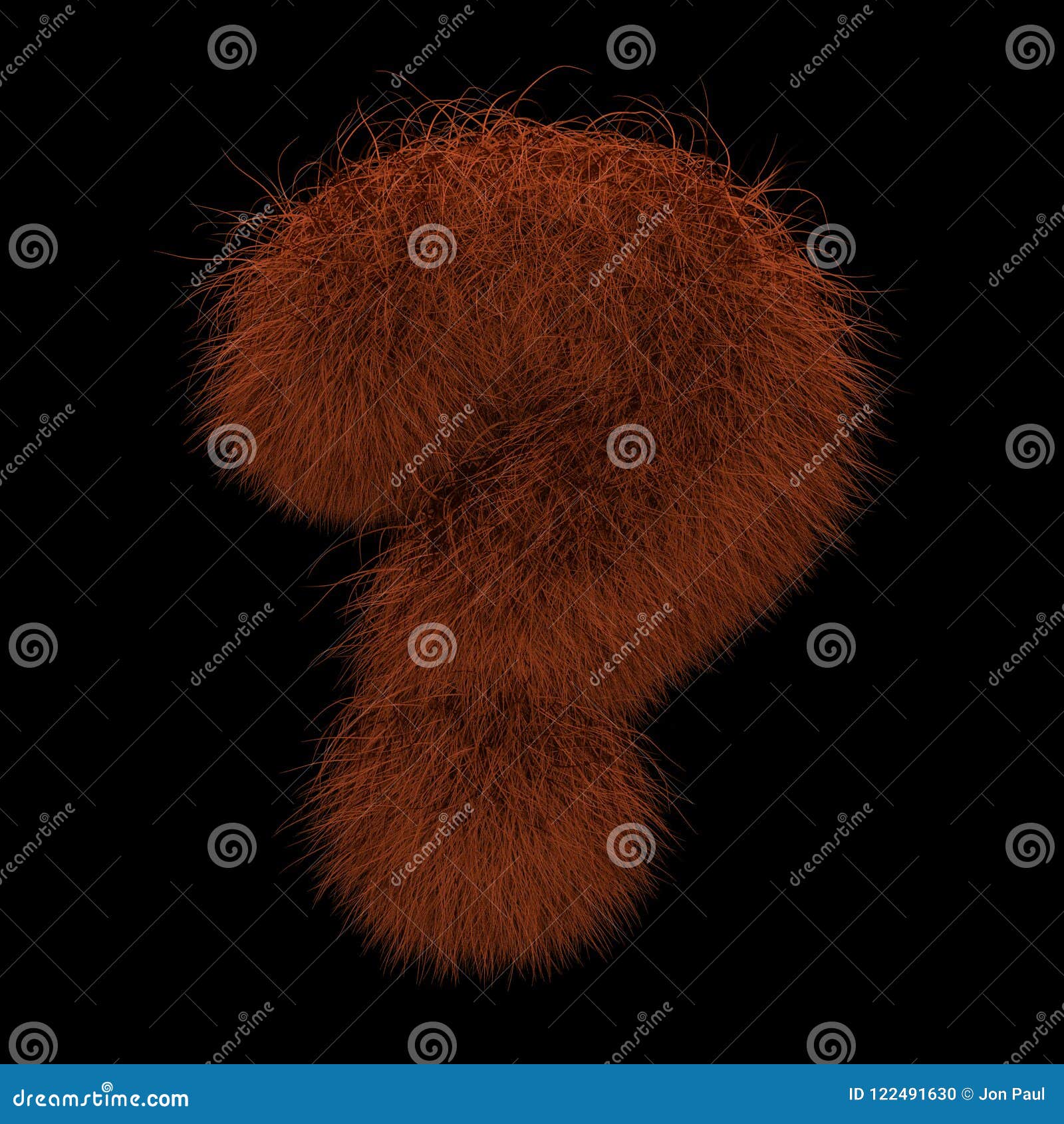 3D Rendering Creative Illustration Ginger Orangutan Furry Symbol ...