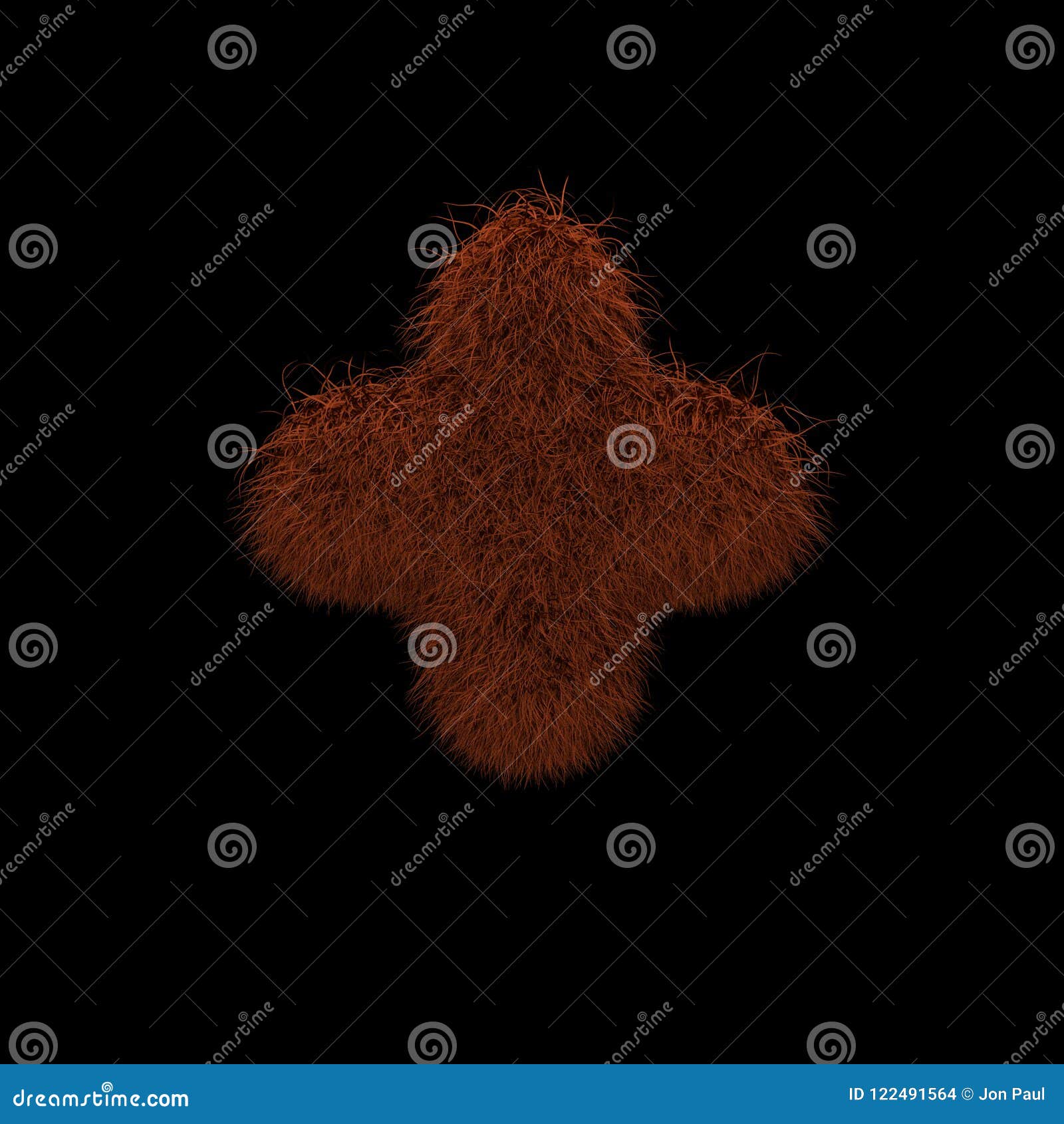 3D Rendering Creative Illustration Ginger Orangutan Furry Symbol Plus ...
