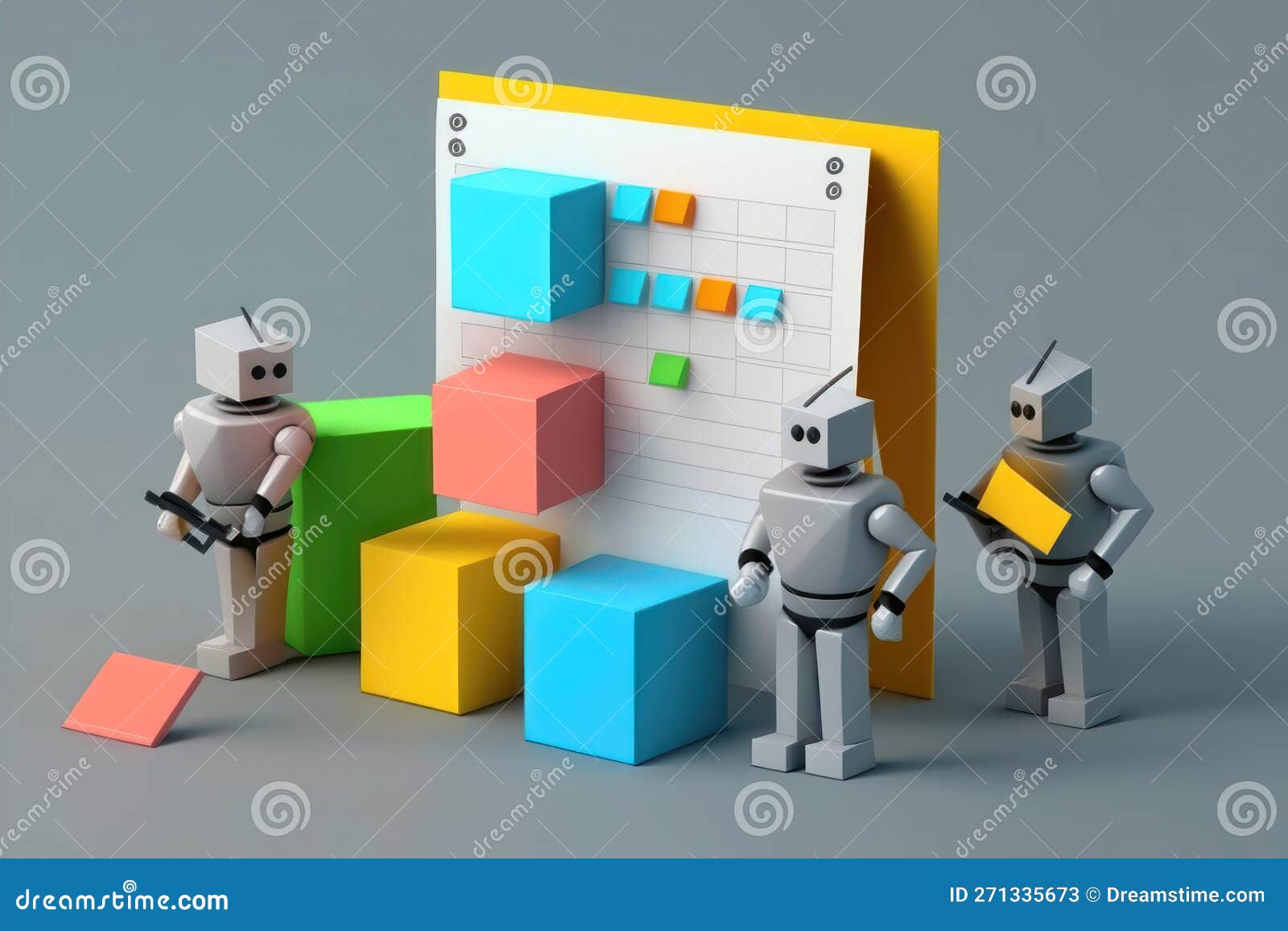 Illustration in 3d Style. Character Management and Delegation of ...