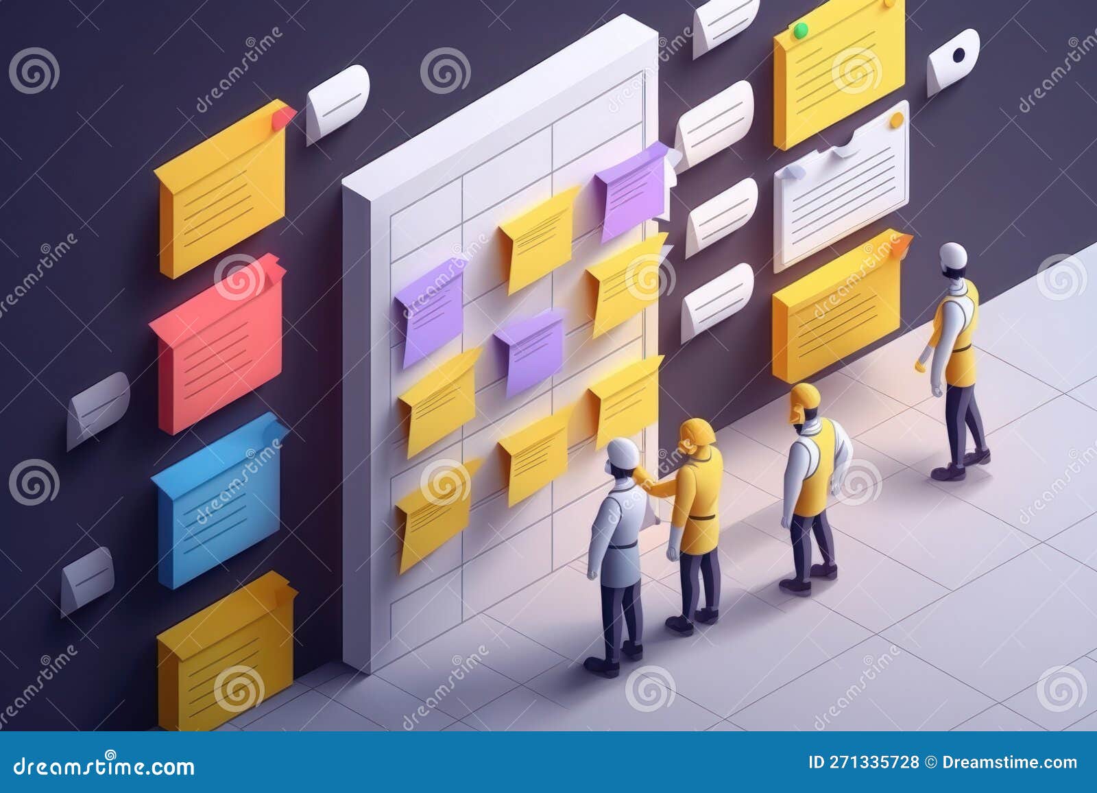 Illustration in 3d Style. Character Management and Delegation of ...
