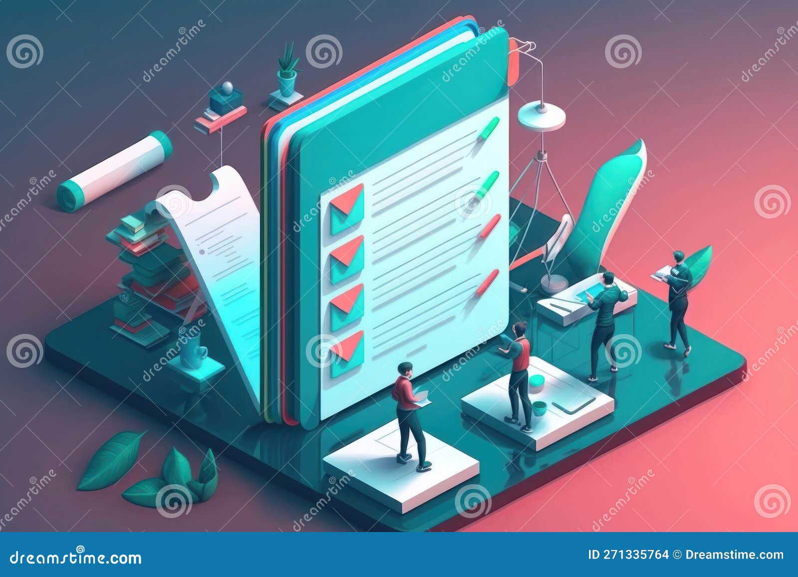 Illustration in 3d Style. Character Management and Delegation of ...