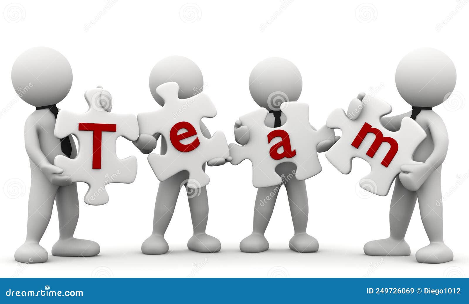 Illustration 3d Teamwork in the Company Stock Illustration ...