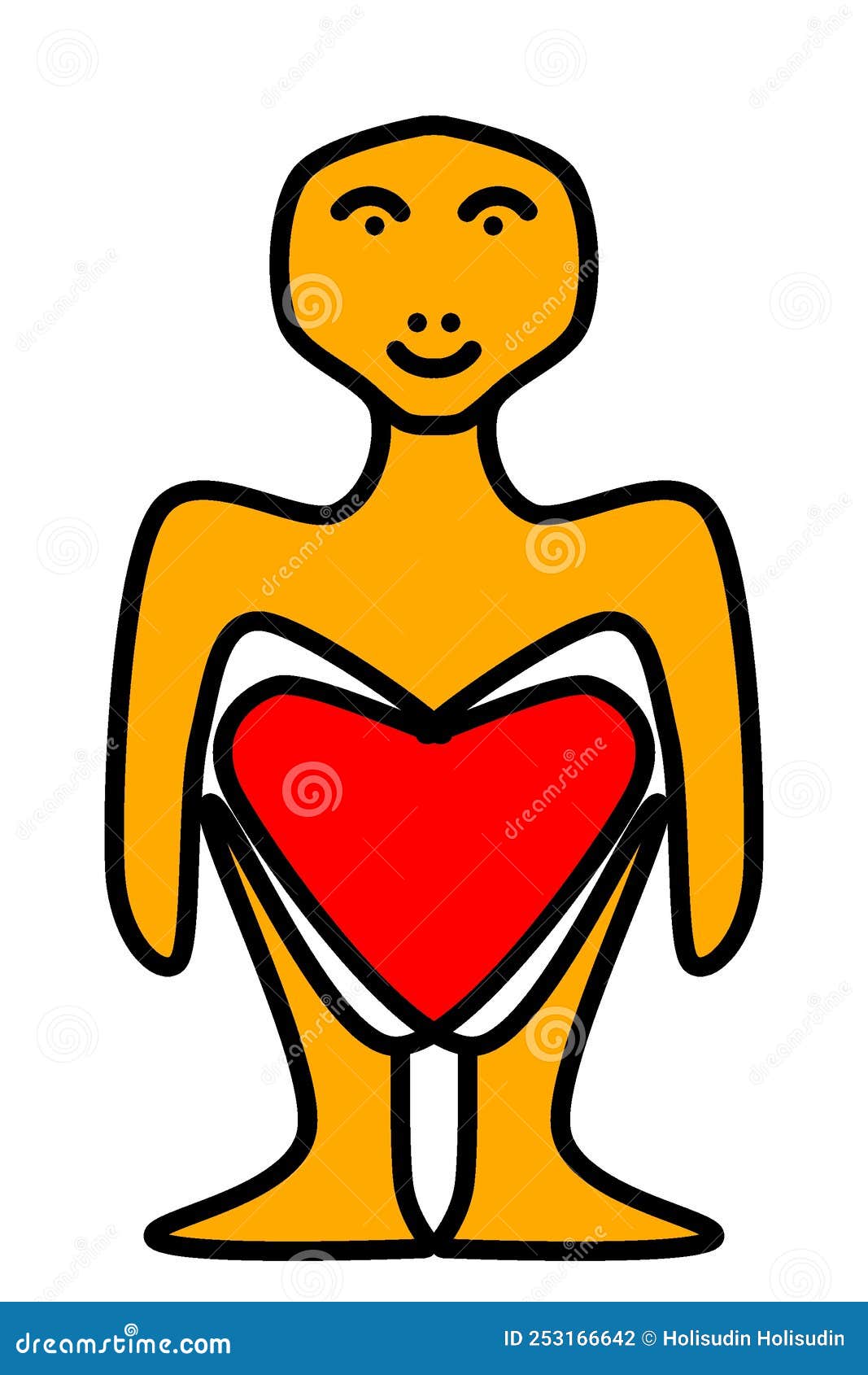 Illustration D'un Corps Humain Avec Des Coeurs Illustration Stock ...