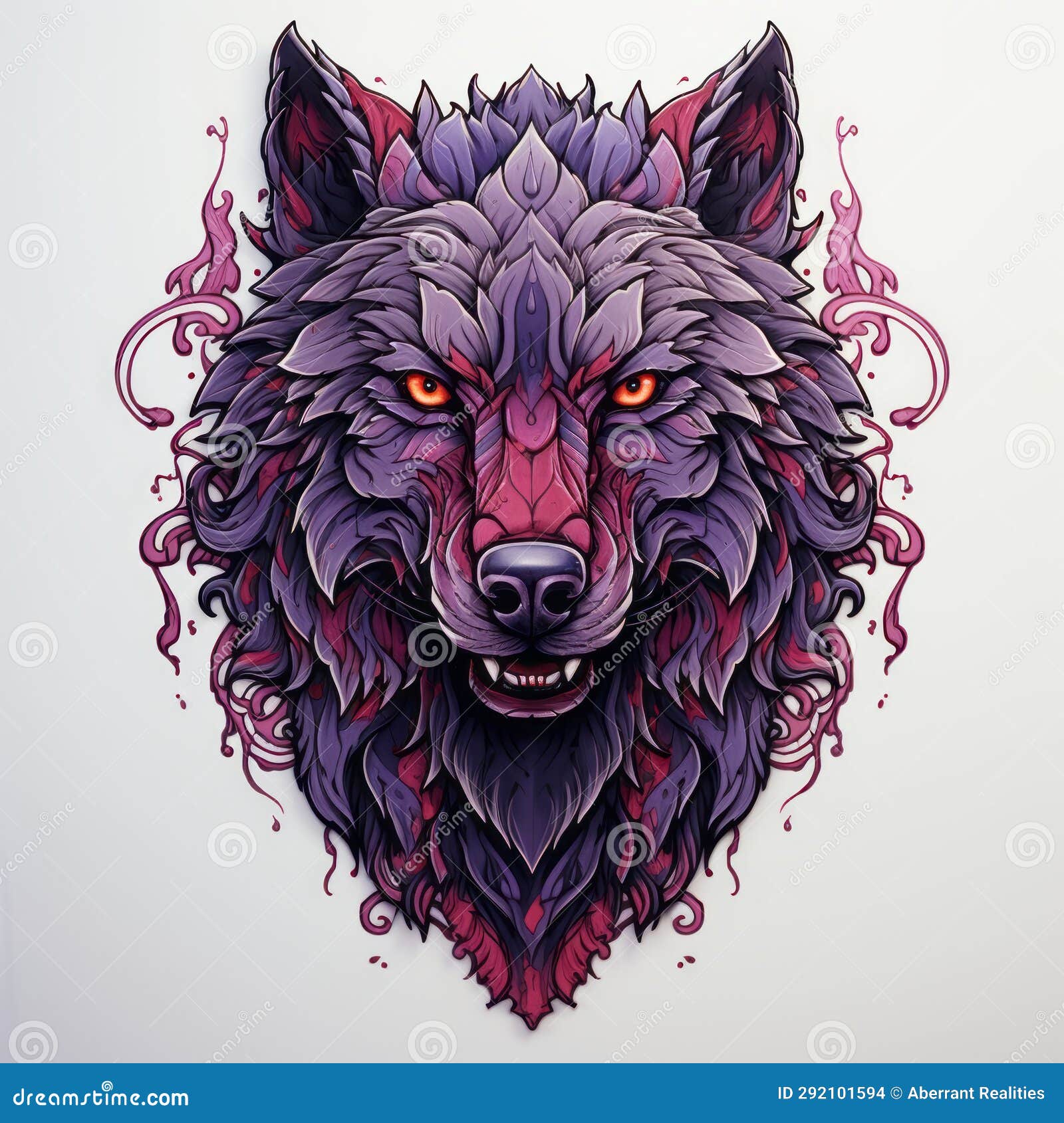 Illustration D'un Loup Aux Yeux Rouges Illustration Stock ...