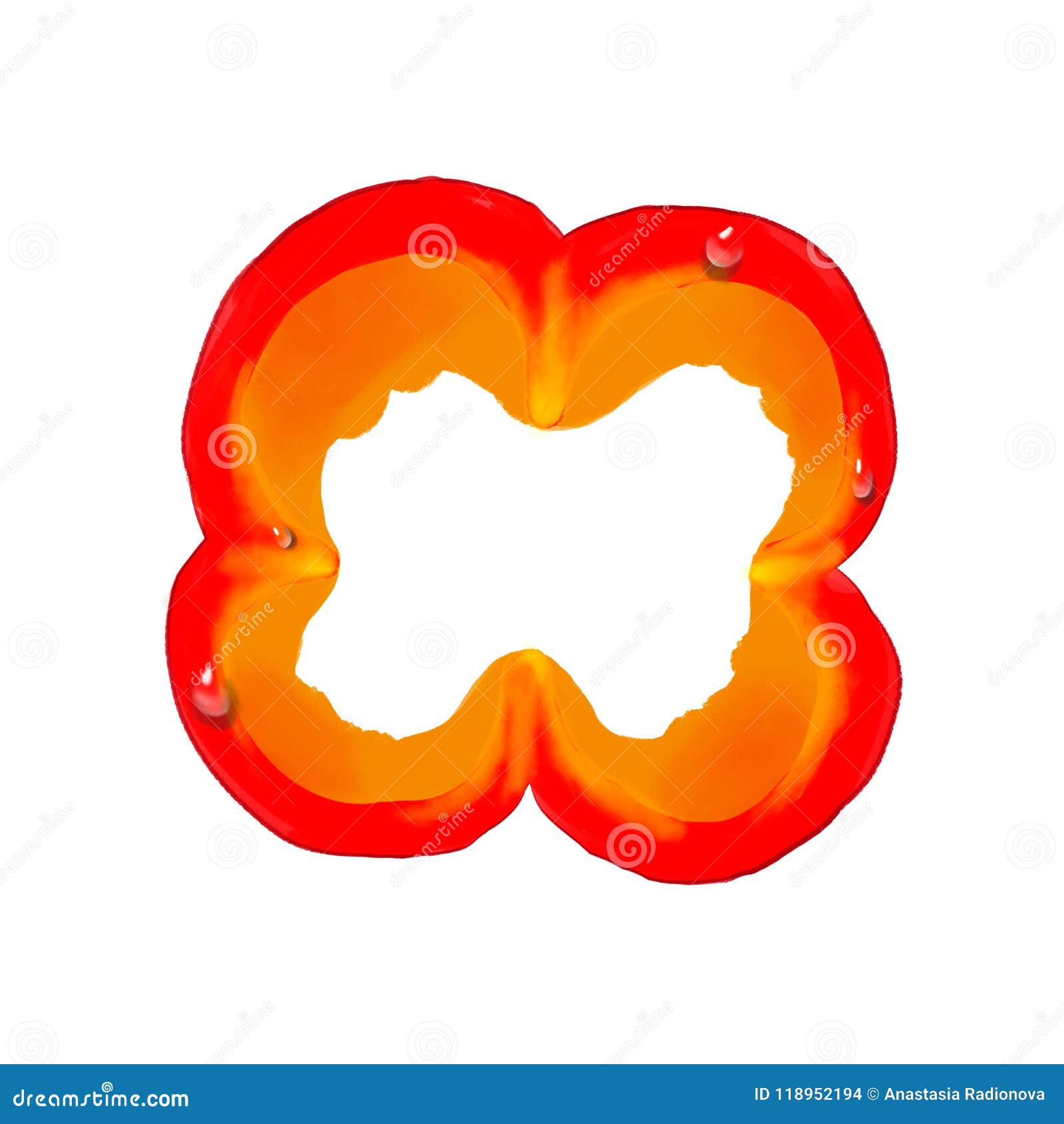 Illustration D'une Tranche De Poivron Rouge Illustration Stock ...