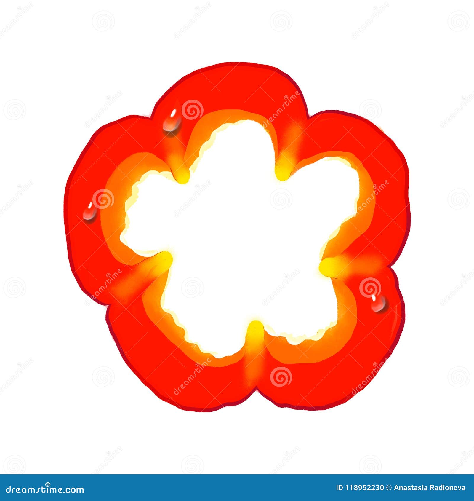 Illustration D'une Tranche De Poivron Rouge Illustration Stock ...