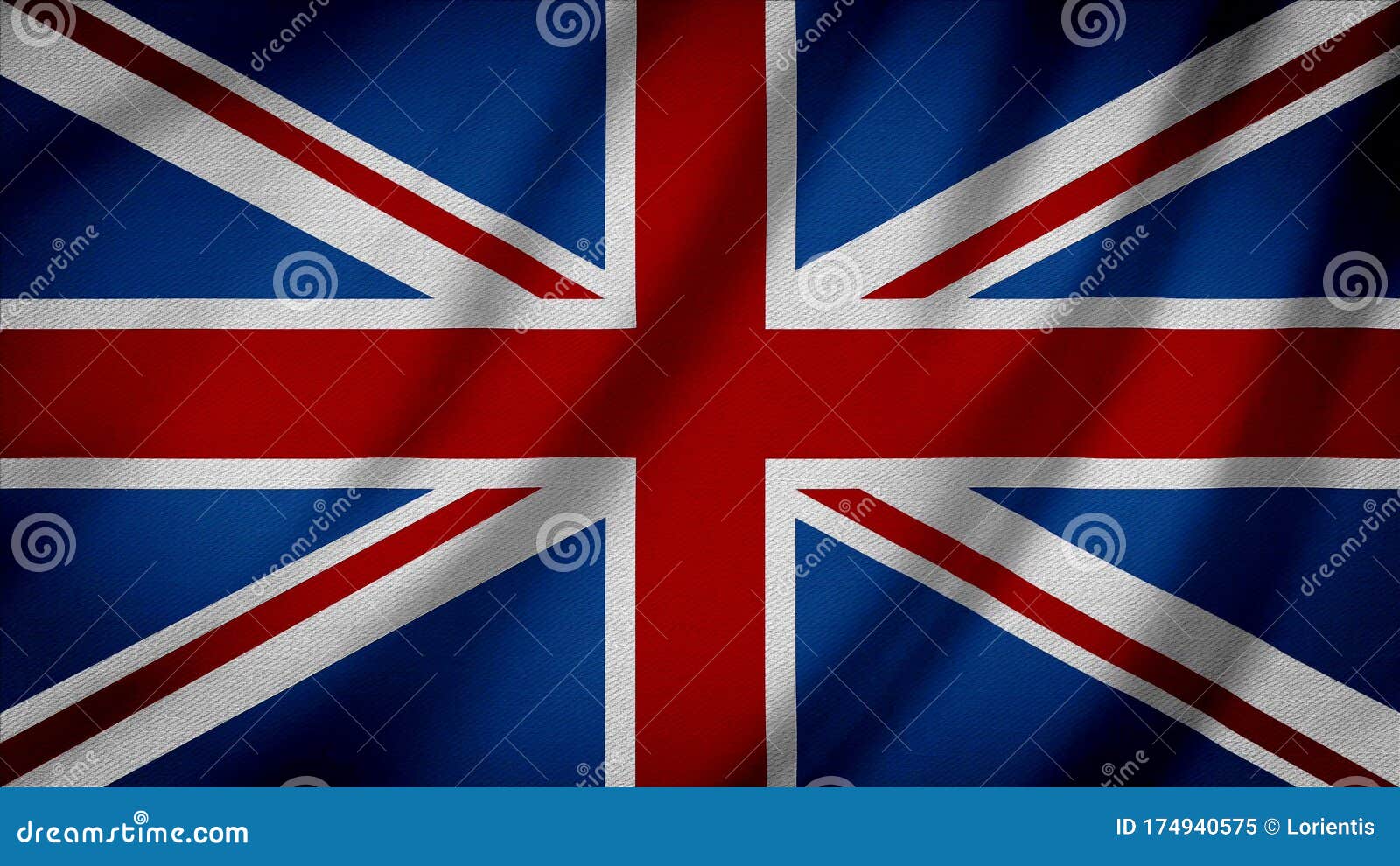 United Kingdom Flag with Wind and Light Stock Image - Image of north ...