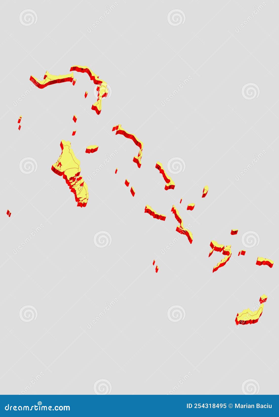 Illustration and 3D Vector of the Map of the Bahamas Stock Vector ...