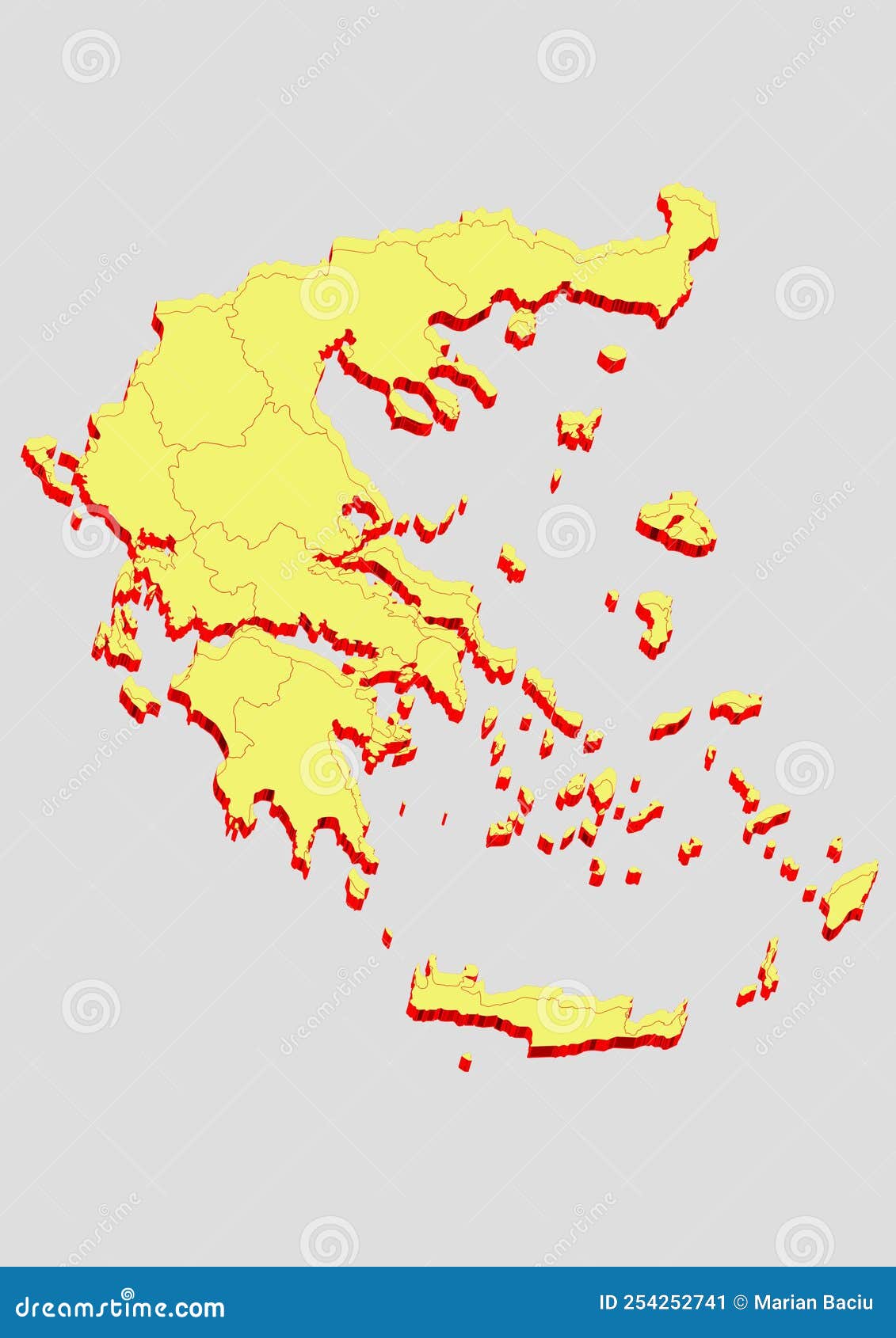 Illustration and 3D Vector of the Map of Greece Stock Vector ...