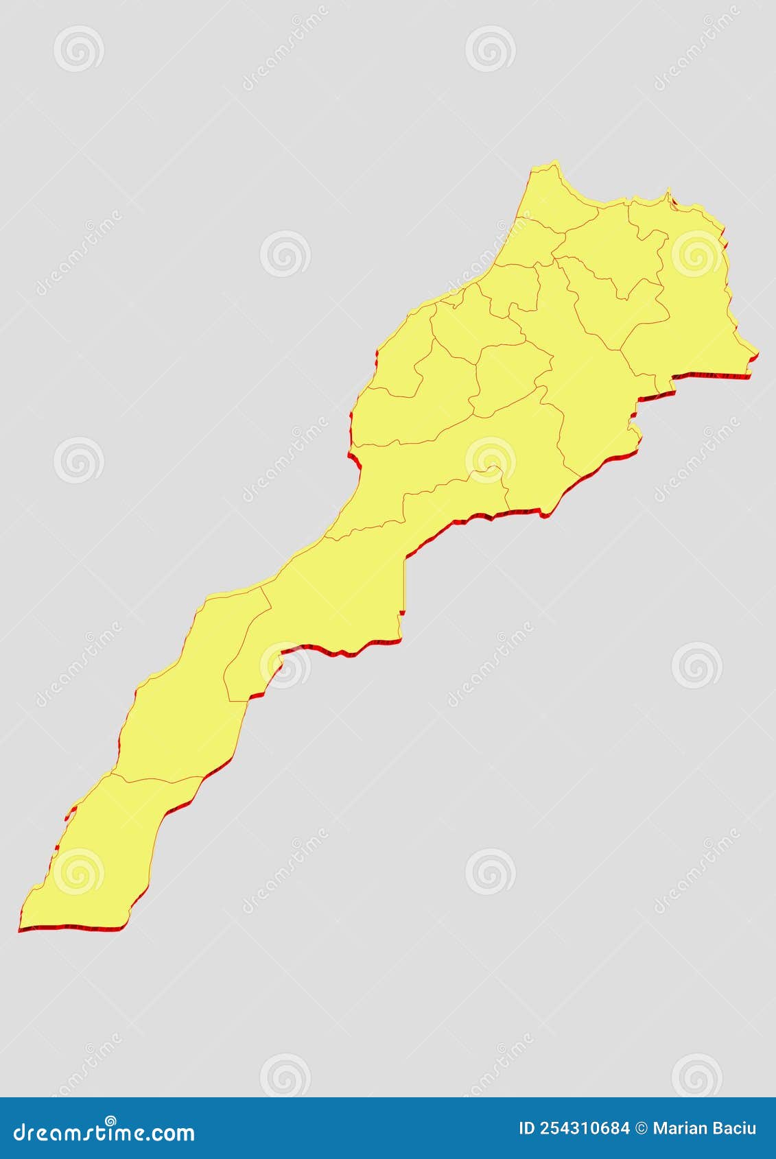 Illustration and 3D Vector of the Map of Morocco Stock Vector ...