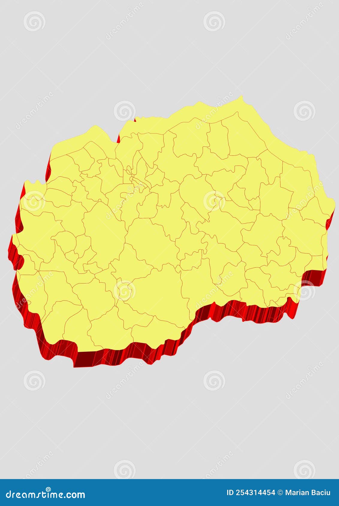 Illustration and 3D Vector of the Map of Macedonia Stock Vector ...