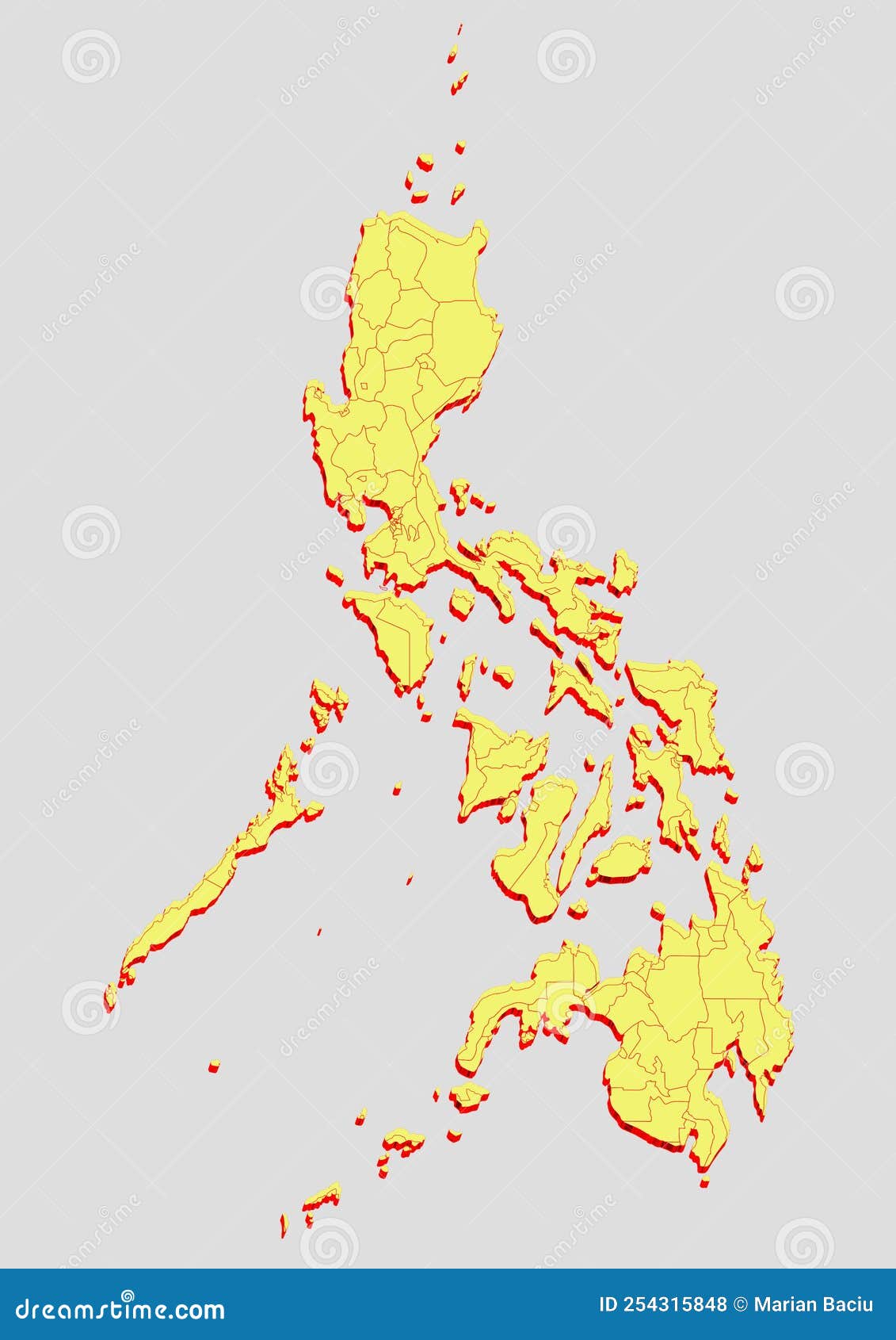 Illustration and 3D Vector of the Map of Philippines Stock Vector ...
