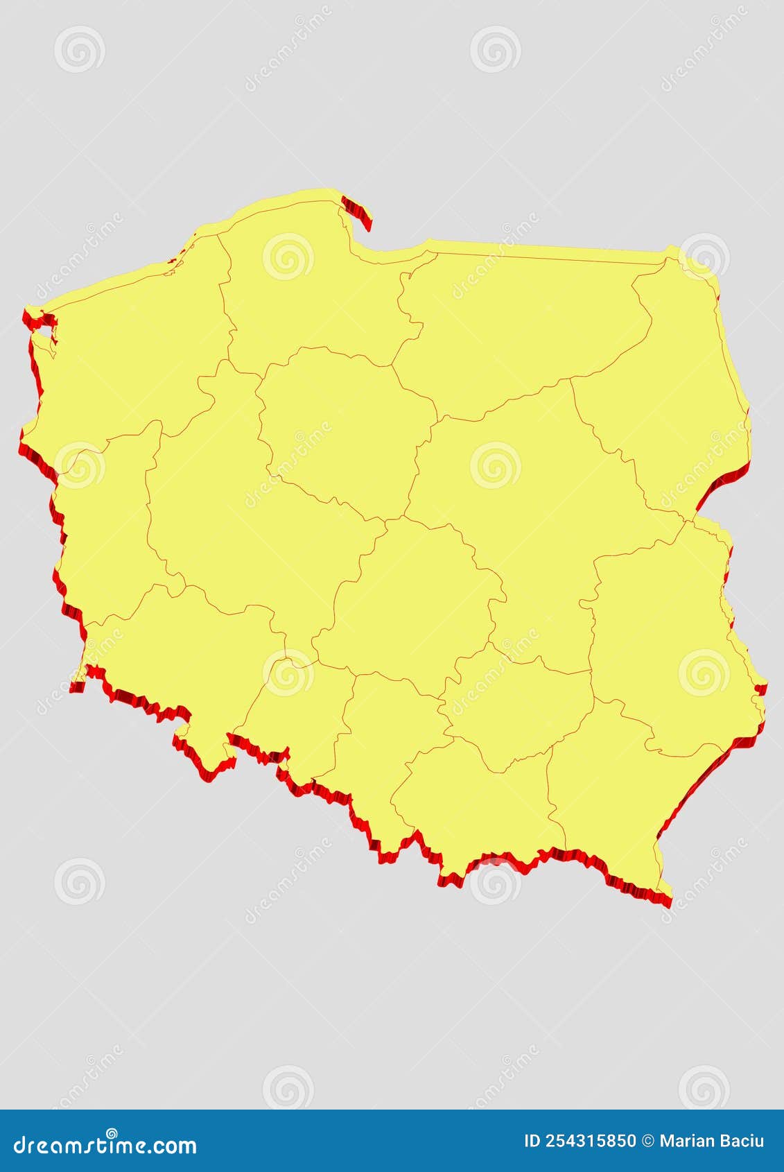 Illustration and 3D Vector of the Map of Poland Stock Vector ...