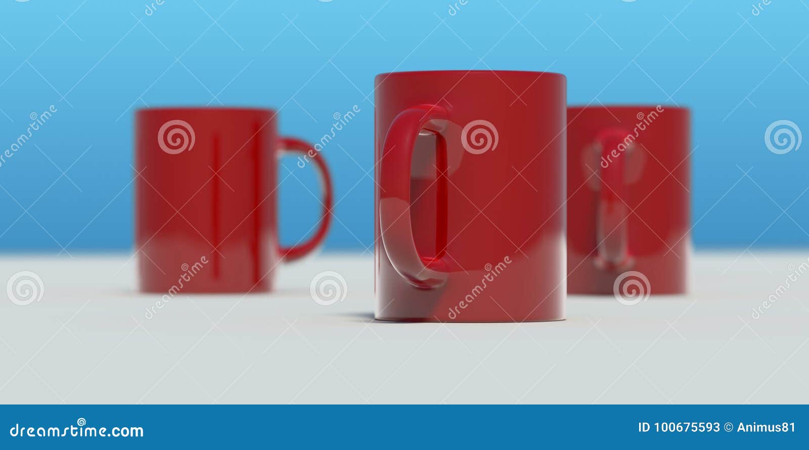 Illustration 3d Von Roten Bechern Stock Abbildung - Illustration von ...