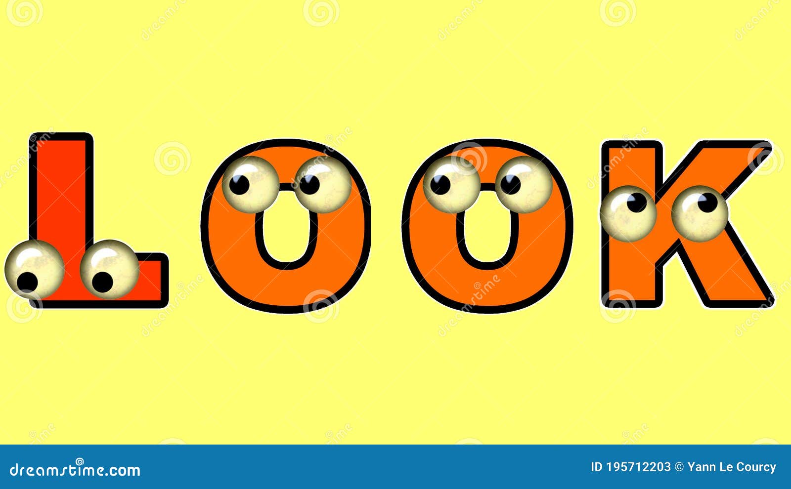 Illustration 3D of the Word Look with Vintage Colors Stock Illustration ...