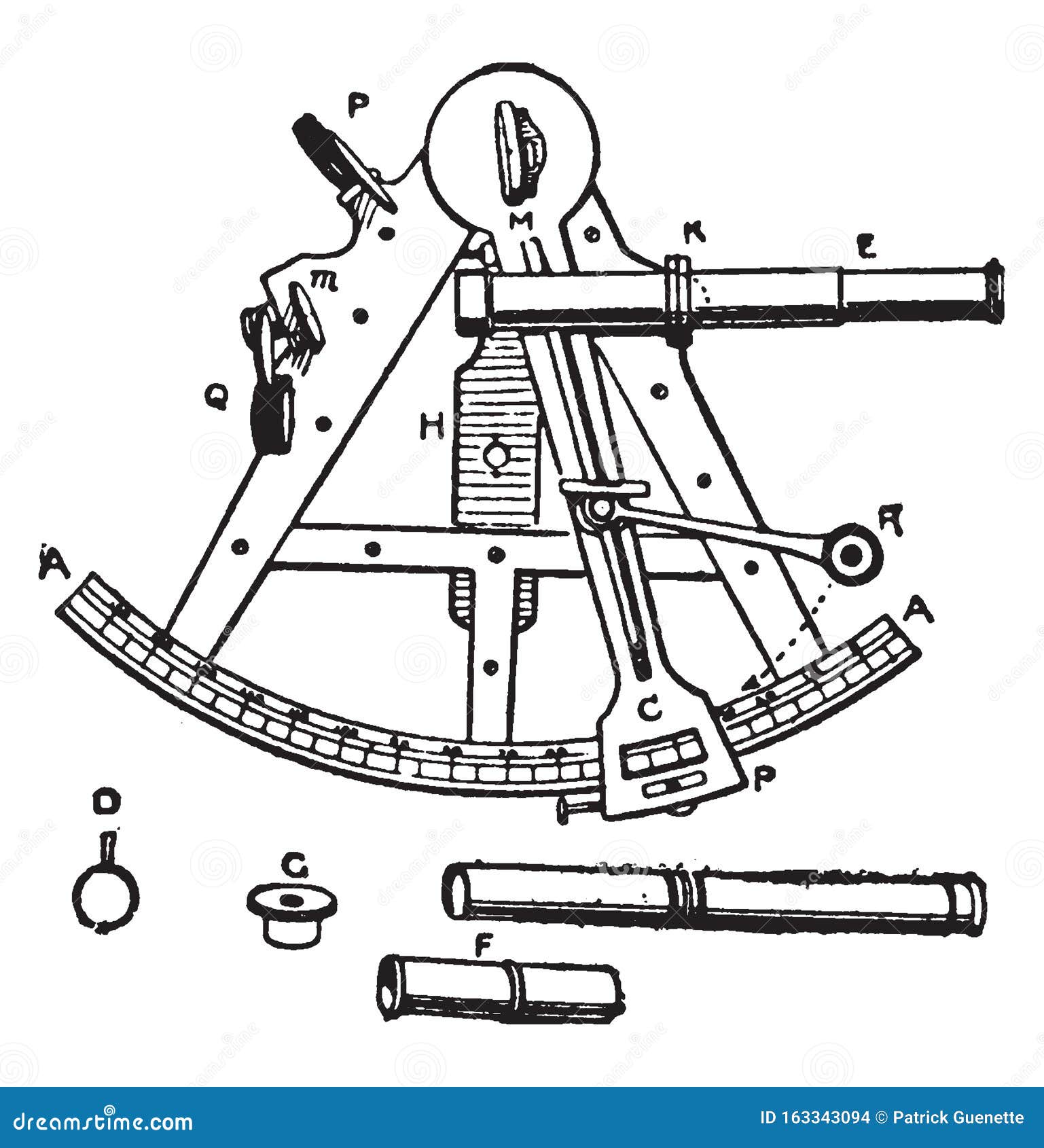 Illustration Dépoque De Sextant Illustration De Vecteur Illustration Du Gravure Vecteur