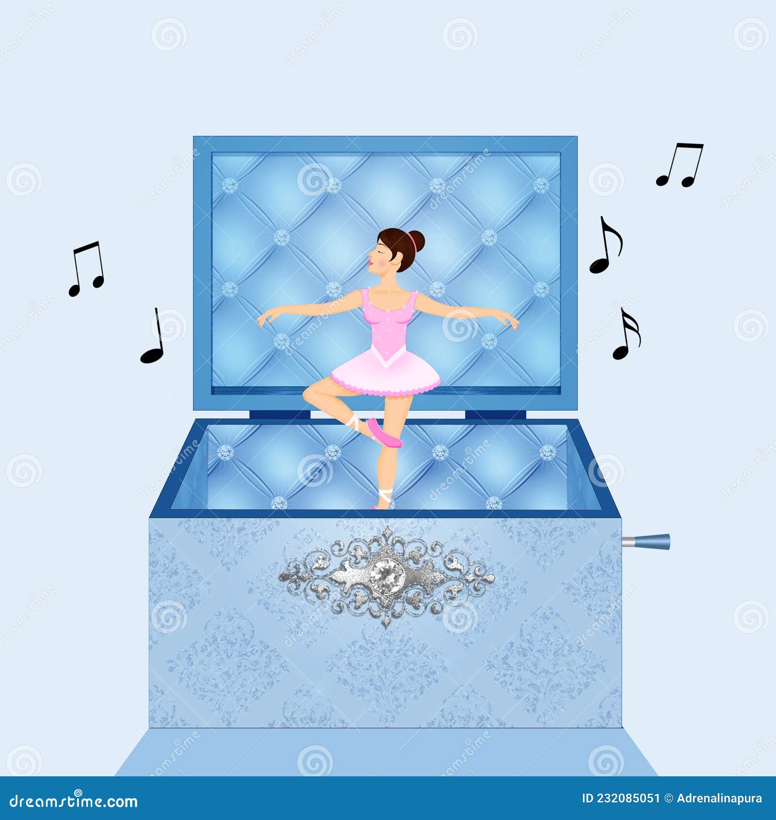 Illustration of Dancer Girl in the Music Box Stock Illustration ...