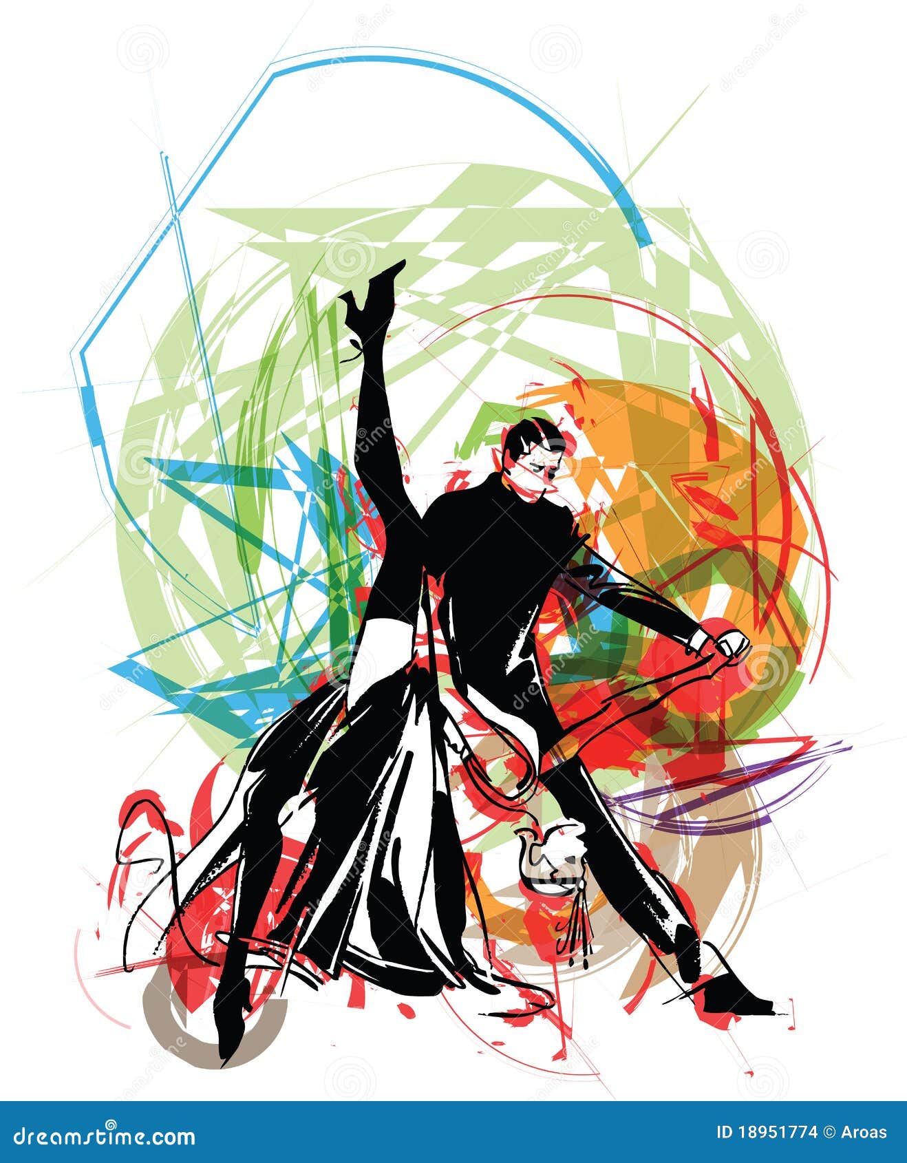 Illustration of dancers stock vector. Illustration of performance ...