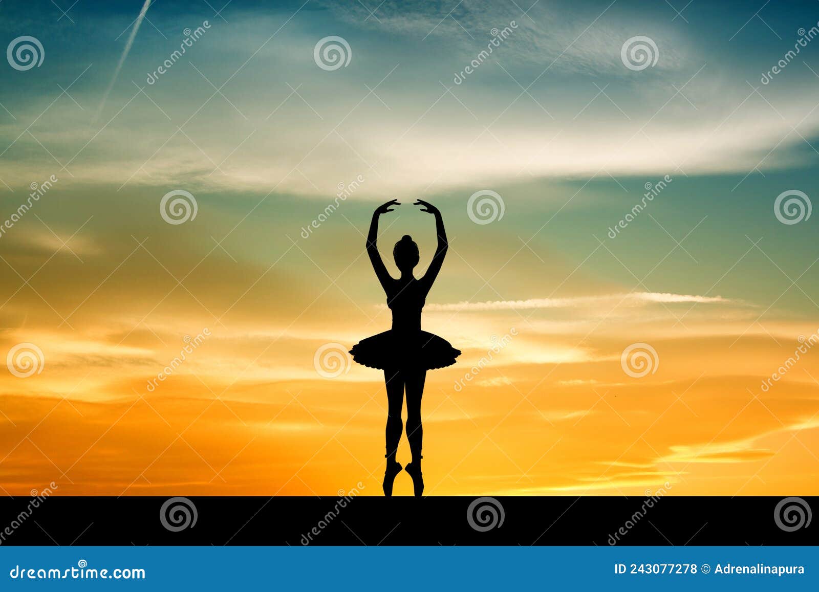 Illustration of Dancers at Sunset Stock Photo - Image of ballet, school ...