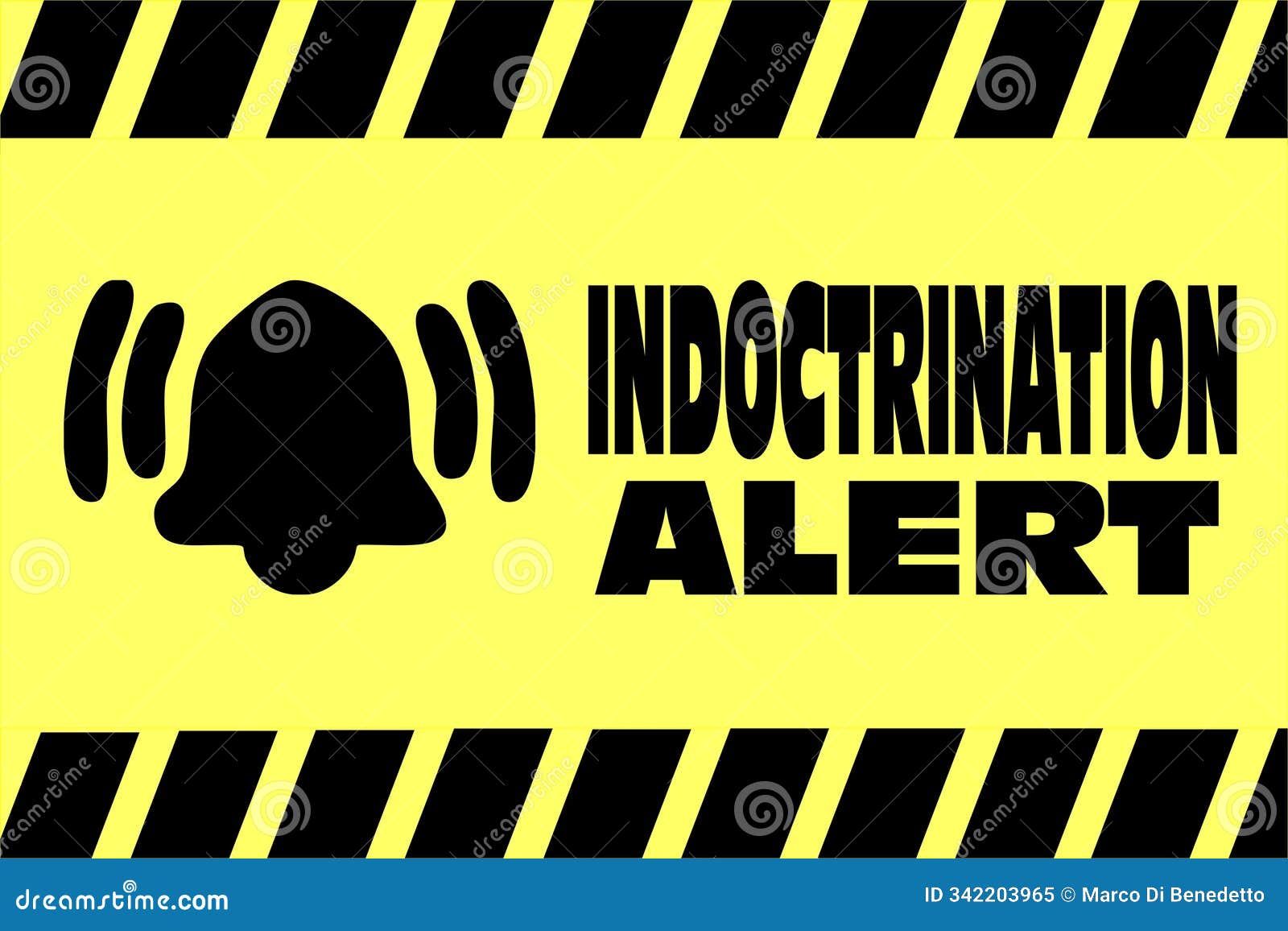 Illustration of a Danger and Warning Sign about Indoctrination Stock ...