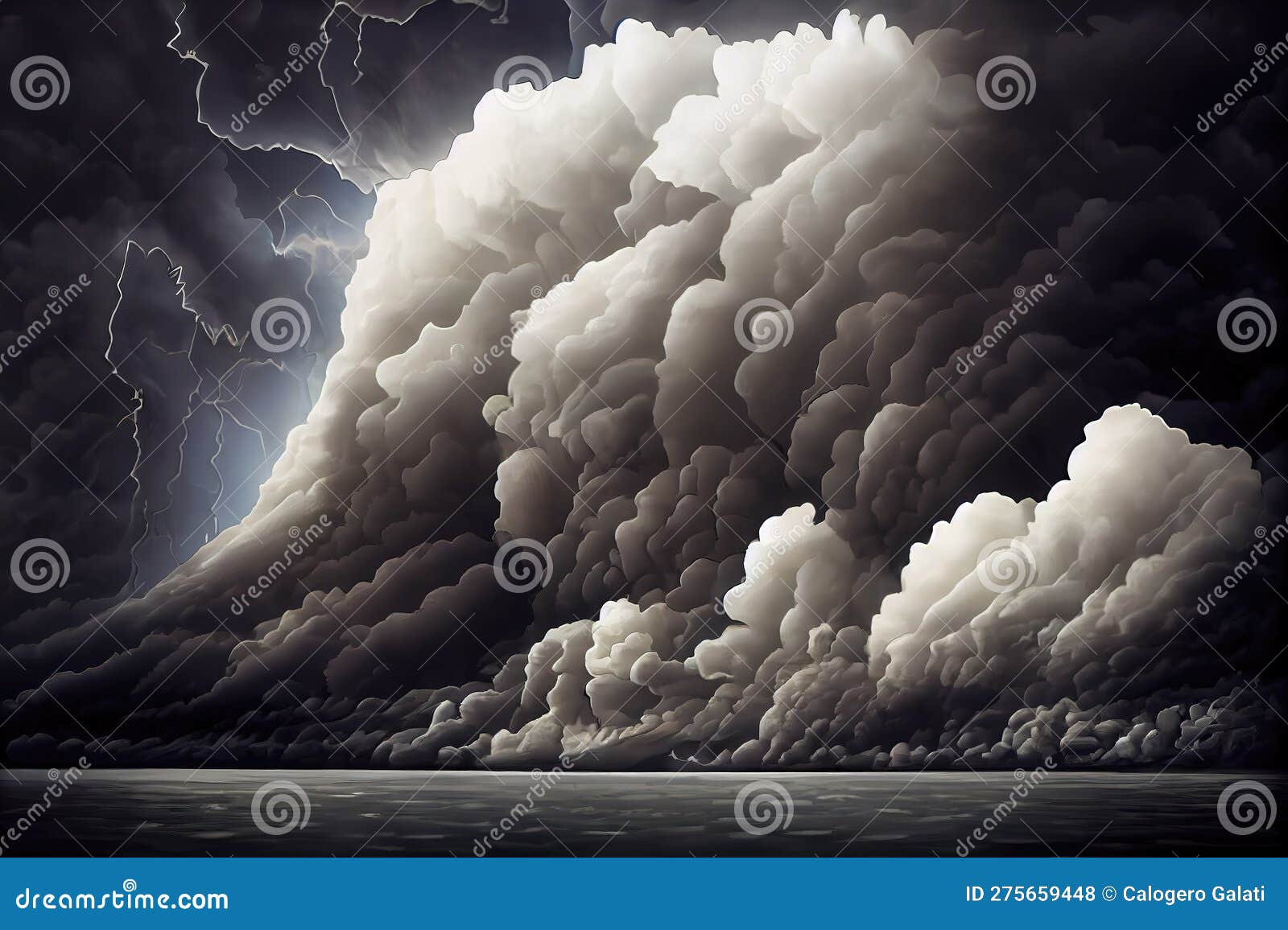 An Illustration of Dangerous Thunder Clouds Incoming, Big Strong ...