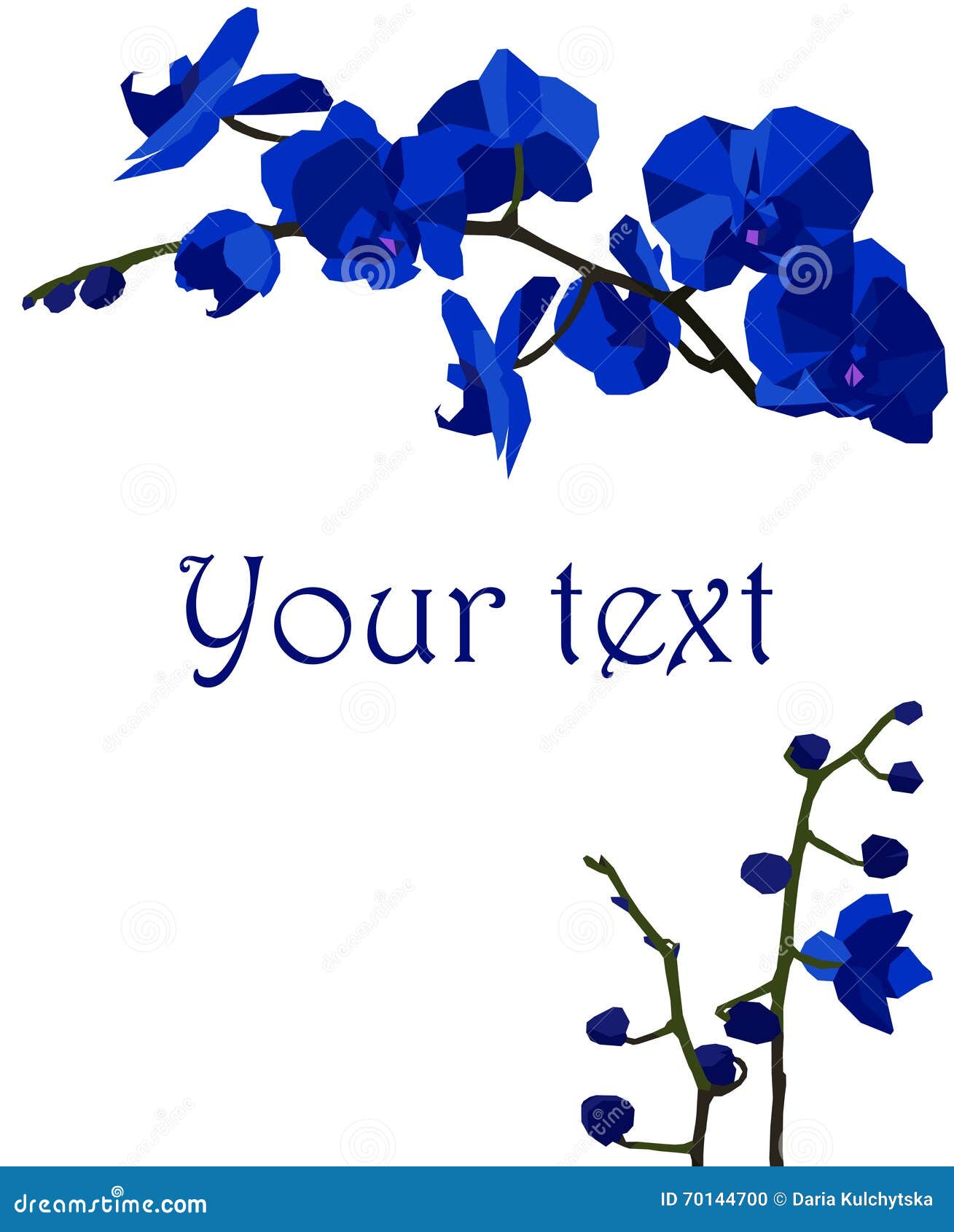 Blue Orchids Wedding Floral Border Royalty-Free Cartoon | CartoonDealer ...