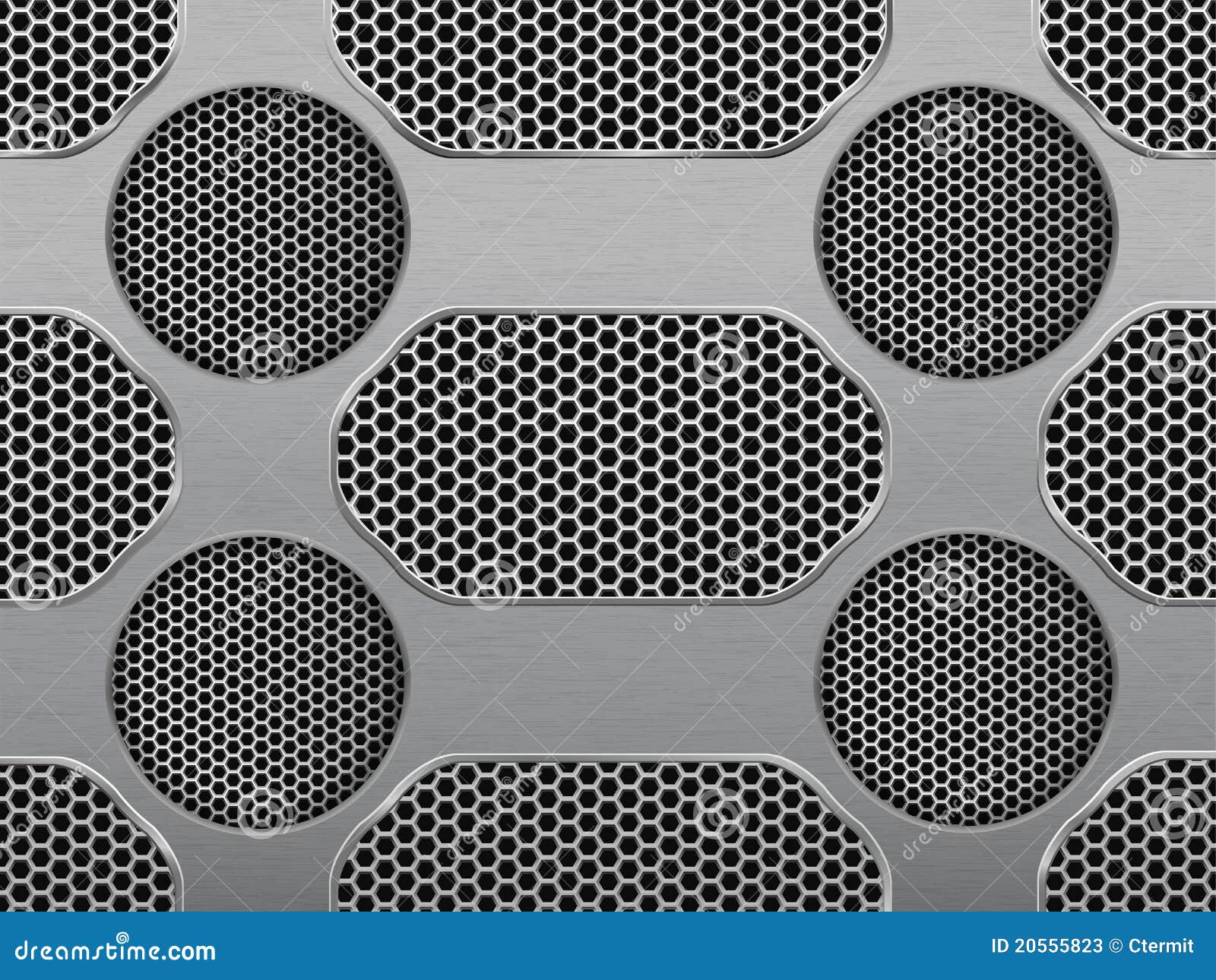 Hexagon Metal Mesh. Dark Grid Texture With Shadow And Light. Industrial ...