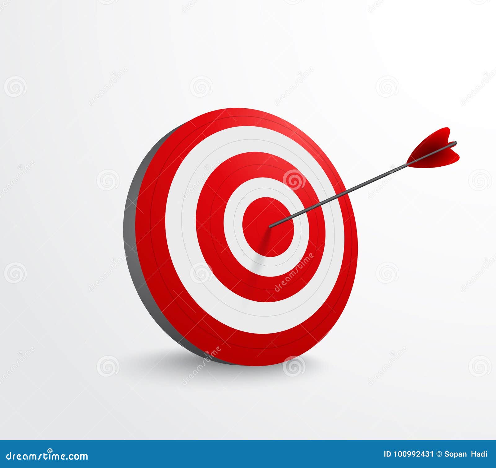 Dart target with arrow stock vector. Illustration of luck - 100992431