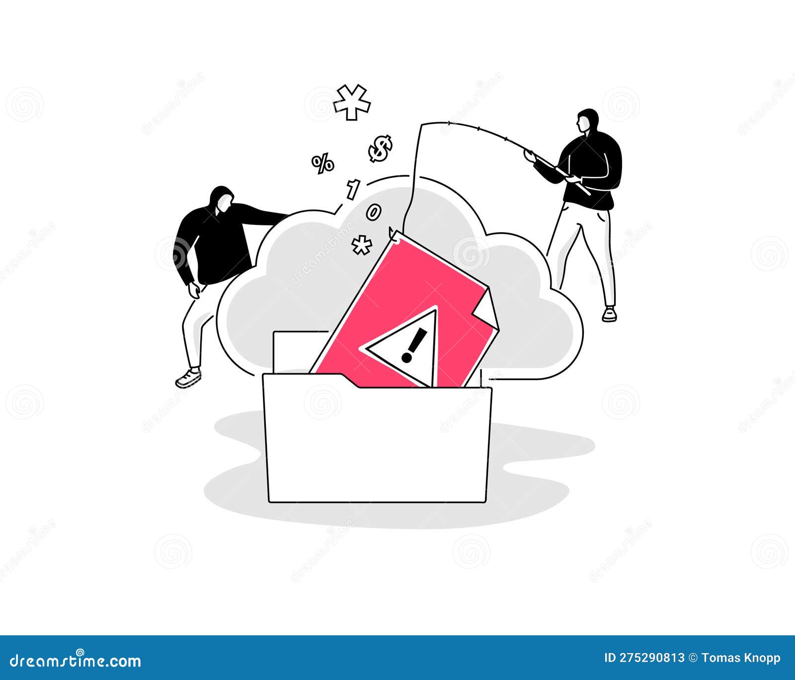 Illustration of a Data Breach Symbol Stock Illustration - Illustration ...