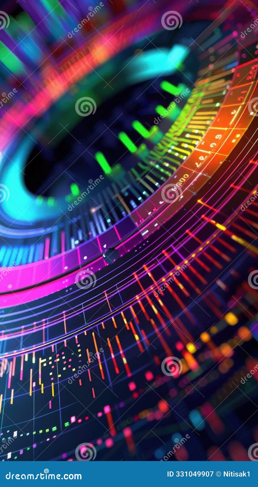 Illustration of a Data Monitoring Icon in 3D with a Colorful Background ...