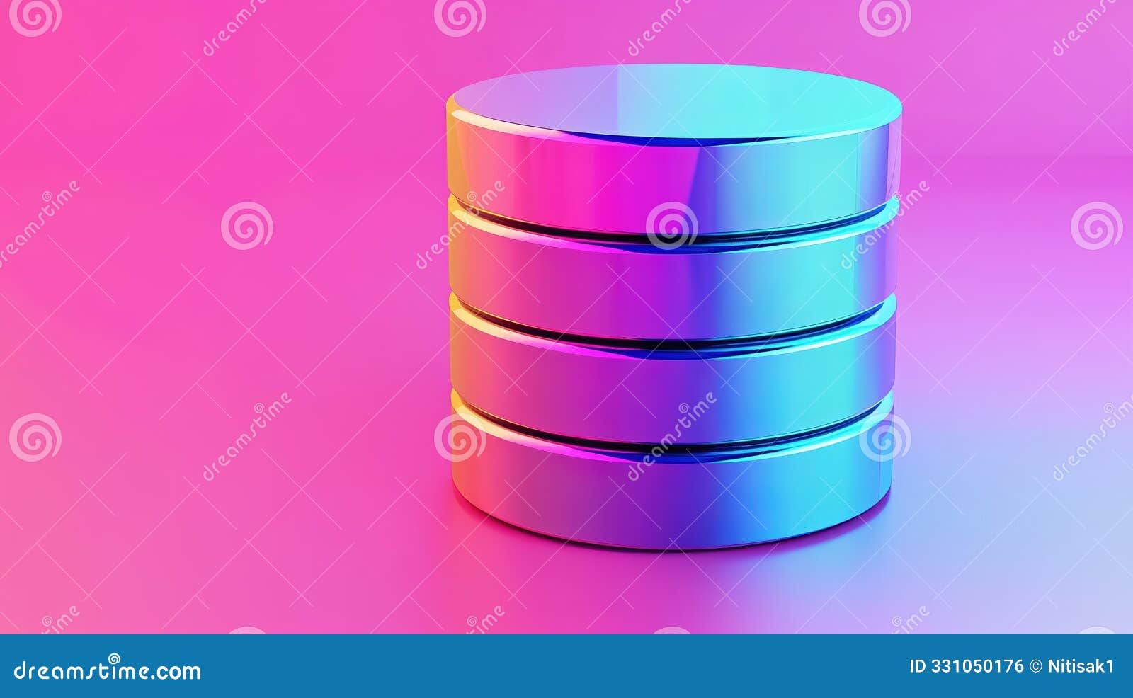 Illustration of a Database Management Icon in 3D with a Vibrant Color ...