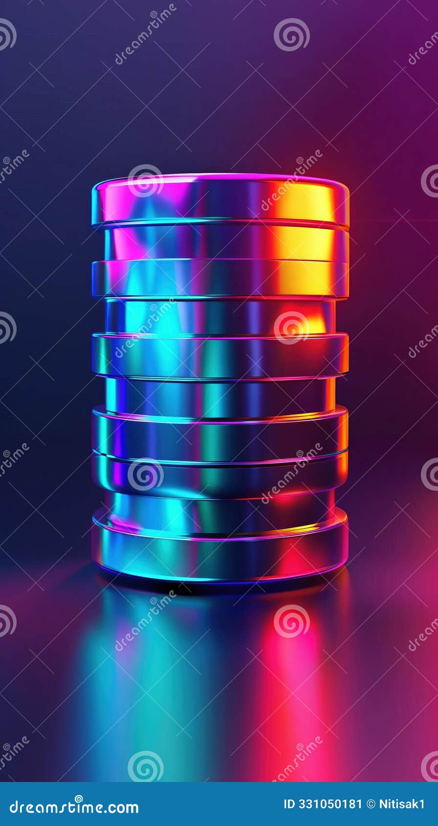 Illustration of a Database Management Icon in 3D with a Vibrant Color ...