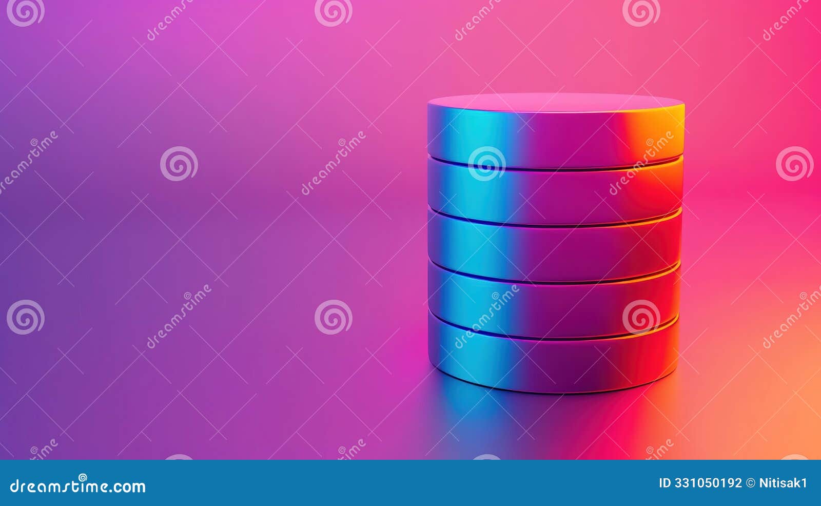 Illustration of a Database Management Icon in 3D with a Vibrant Color ...