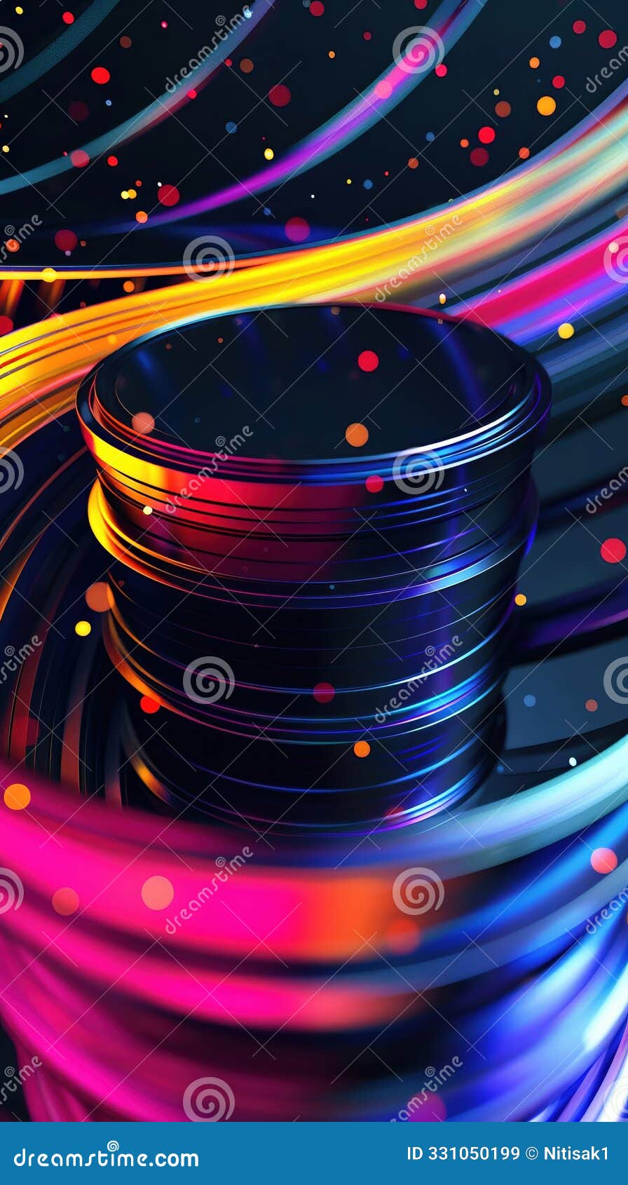 Illustration of a Database Management Icon in 3D with a Vibrant Color ...