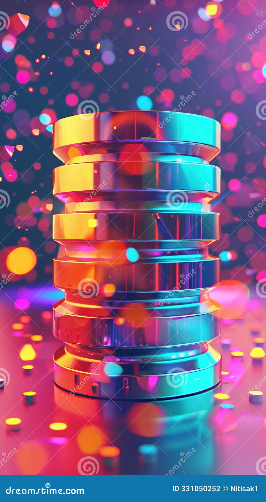 Illustration of a Database Management Icon in 3D with a Vibrant Color ...