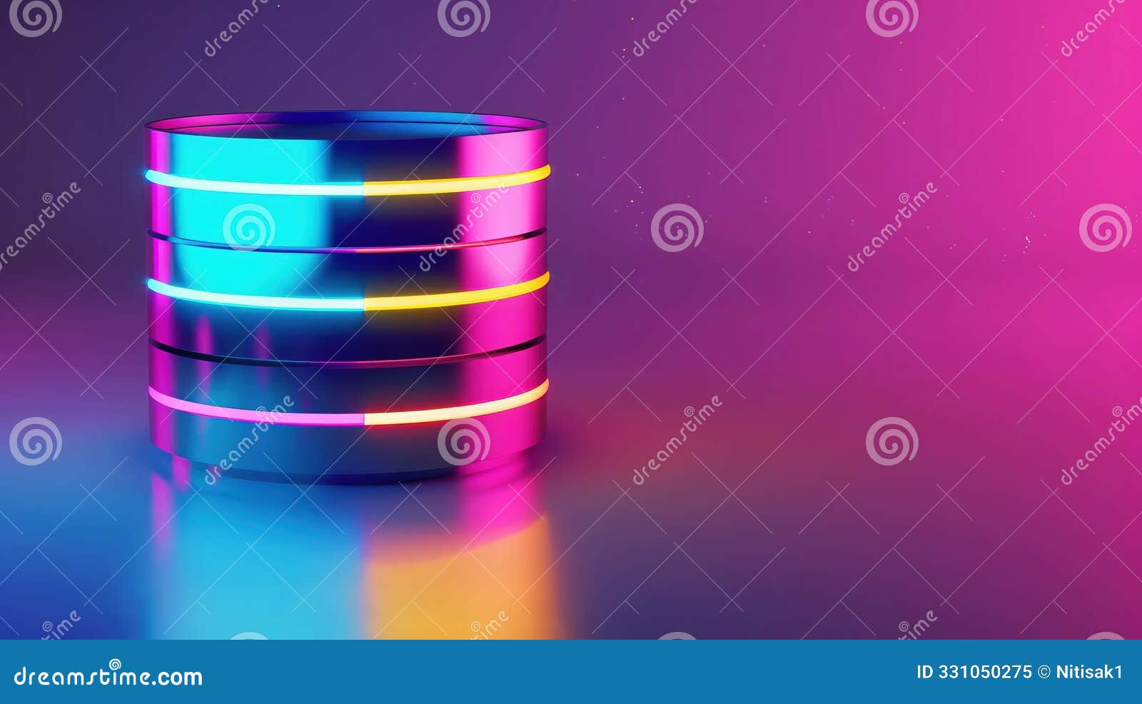 Illustration of a Database Management Icon in 3D with a Vibrant Color ...