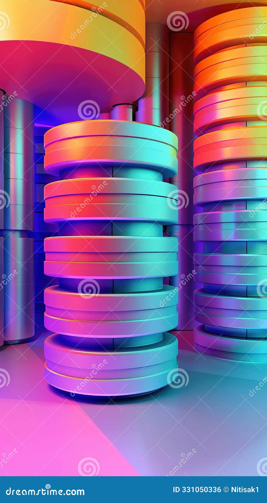 Illustration of a Database Management Icon in 3D with a Vibrant Color ...