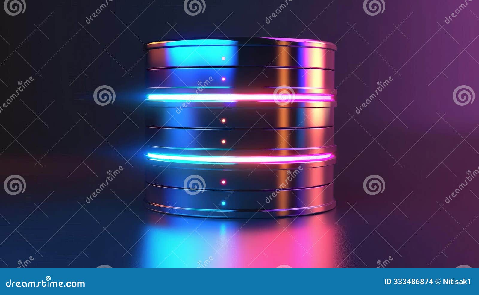 Illustration of a Database Management Icon in 3D with a Vibrant Color ...