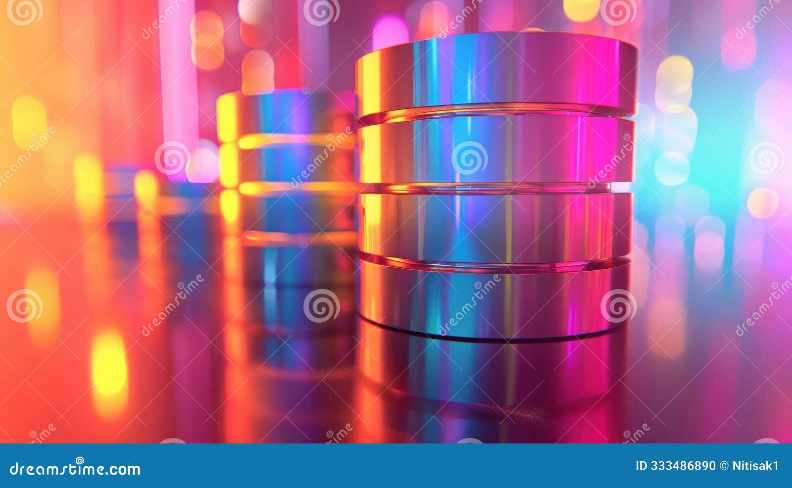 Illustration of a Database Management Icon in 3D with a Vibrant Color ...