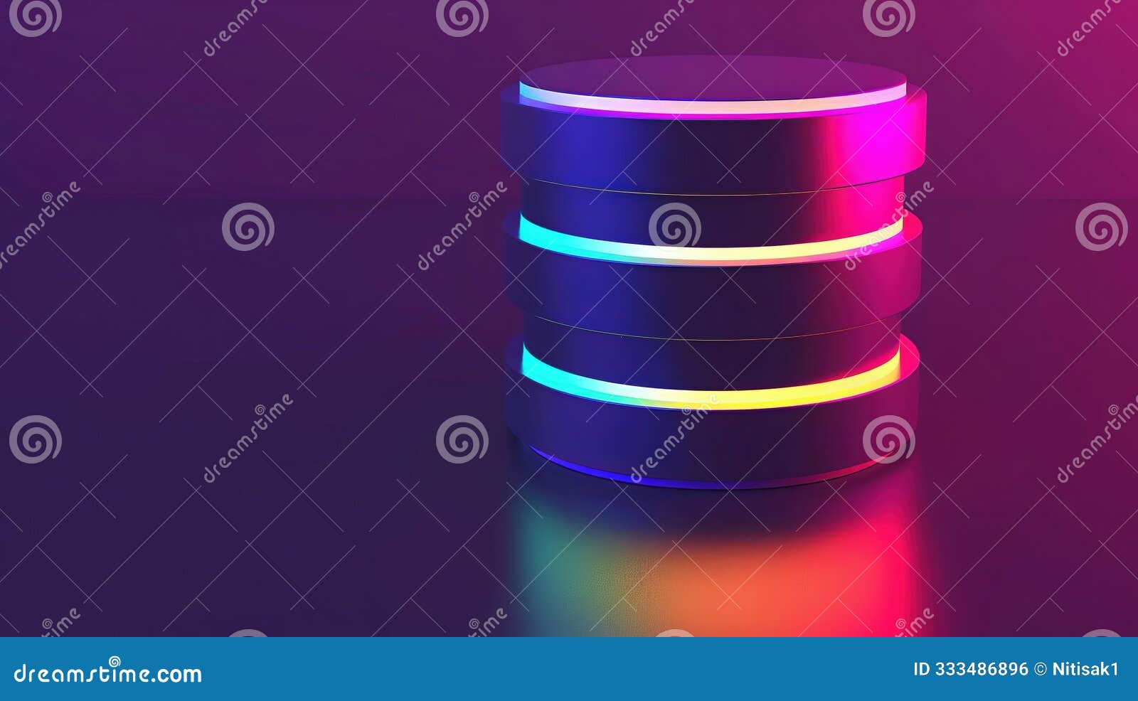 Illustration of a Database Management Icon in 3D with a Vibrant Color ...