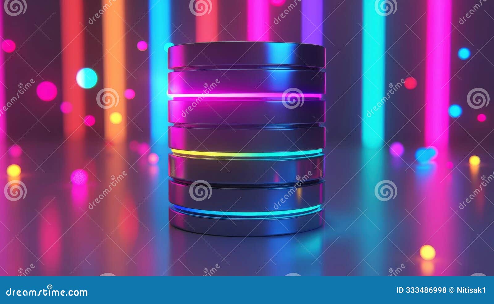 Illustration of a Database Management Icon in 3D with a Vibrant Color ...