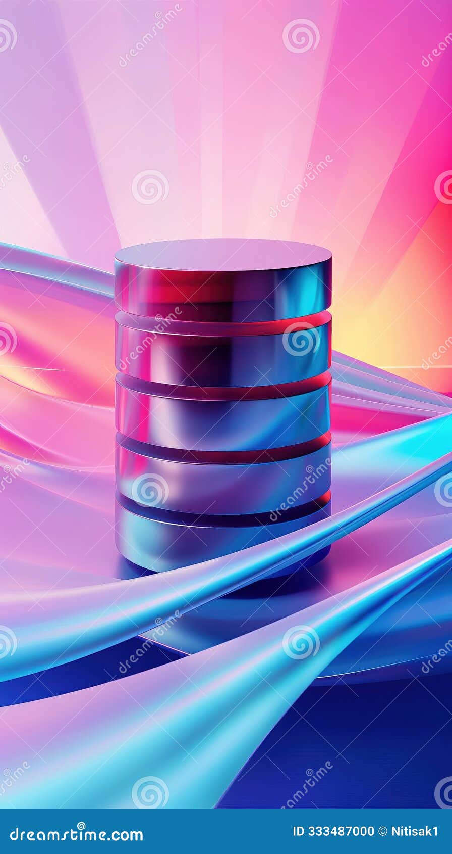 Illustration of a Database Management Icon in 3D with a Vibrant Color ...