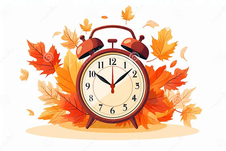 Illustration of Daylight Saving Time Ends Fall Back Change Clocks ...